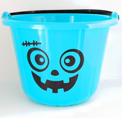 Halloween Light up Candy Bucket Blue Pail Pumpkin Jack o lantern ...