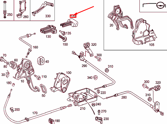 MERCEDES-BENZ C W203 Parking Brake Release Handle A20342706209051 NEW ...