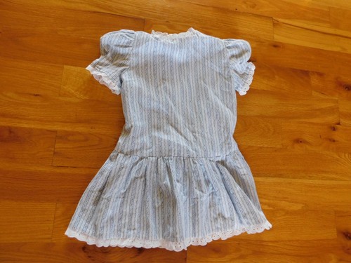 Handmade Little Girl Dress Blue Trailing Flowers Drop Waist | eBay