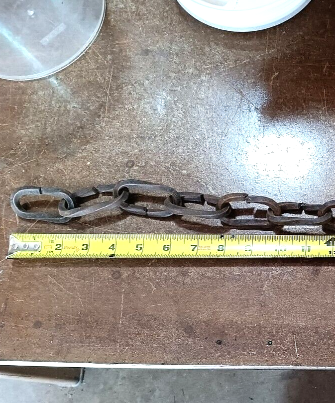 Vint. 1 Foot Blacksmith Gothic Antique Chandelier 2 1/2" Link Wrought ...