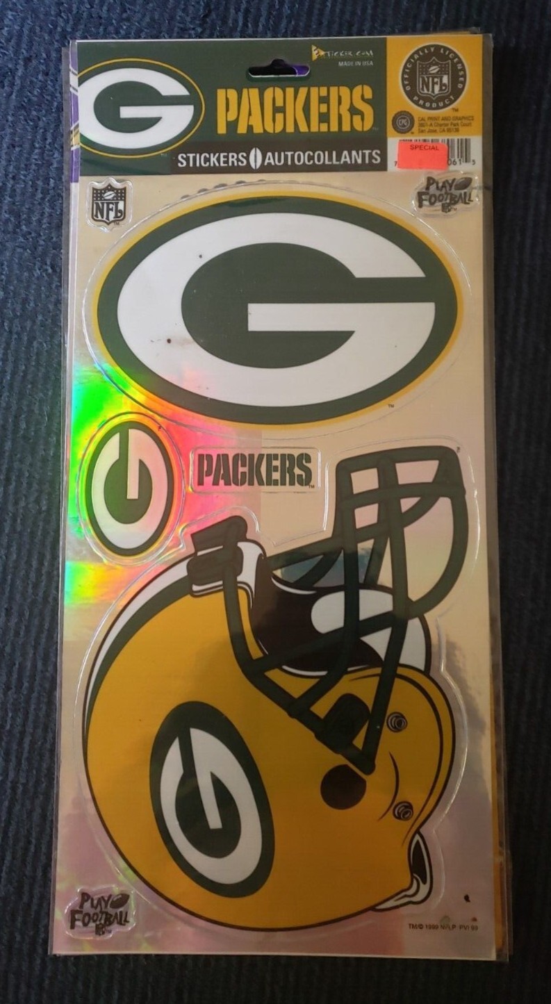 GREEN BAY PACKERS NFL Team Logo Licensed Color Vinyl Decal Stickers Car ...