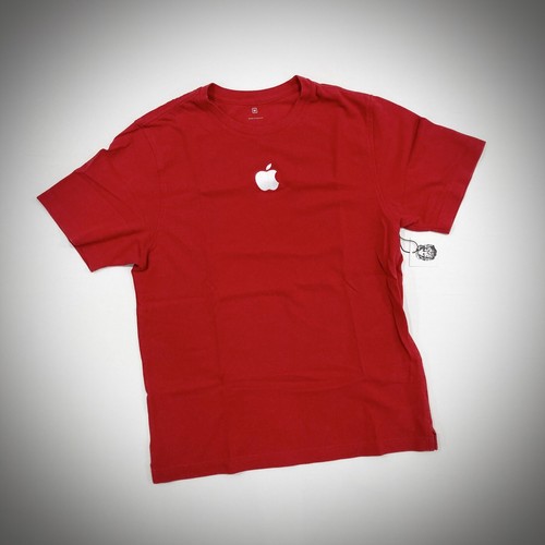 Apple Store Employee Embroidered Red Knit T-Shirt OG Classic Adult Size ...