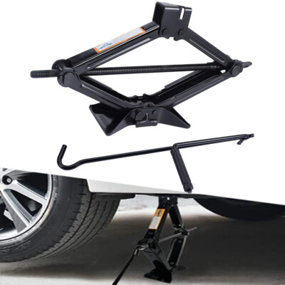 2 Ton Scissor Wind Up Jack Lifting + Crank Handle Car Van Speed Fix ...