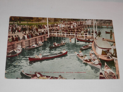 SEATTLE WASHINGTON - 1907-1915 ERA POSTCARD - BOATING SCENE at LESCHI ...