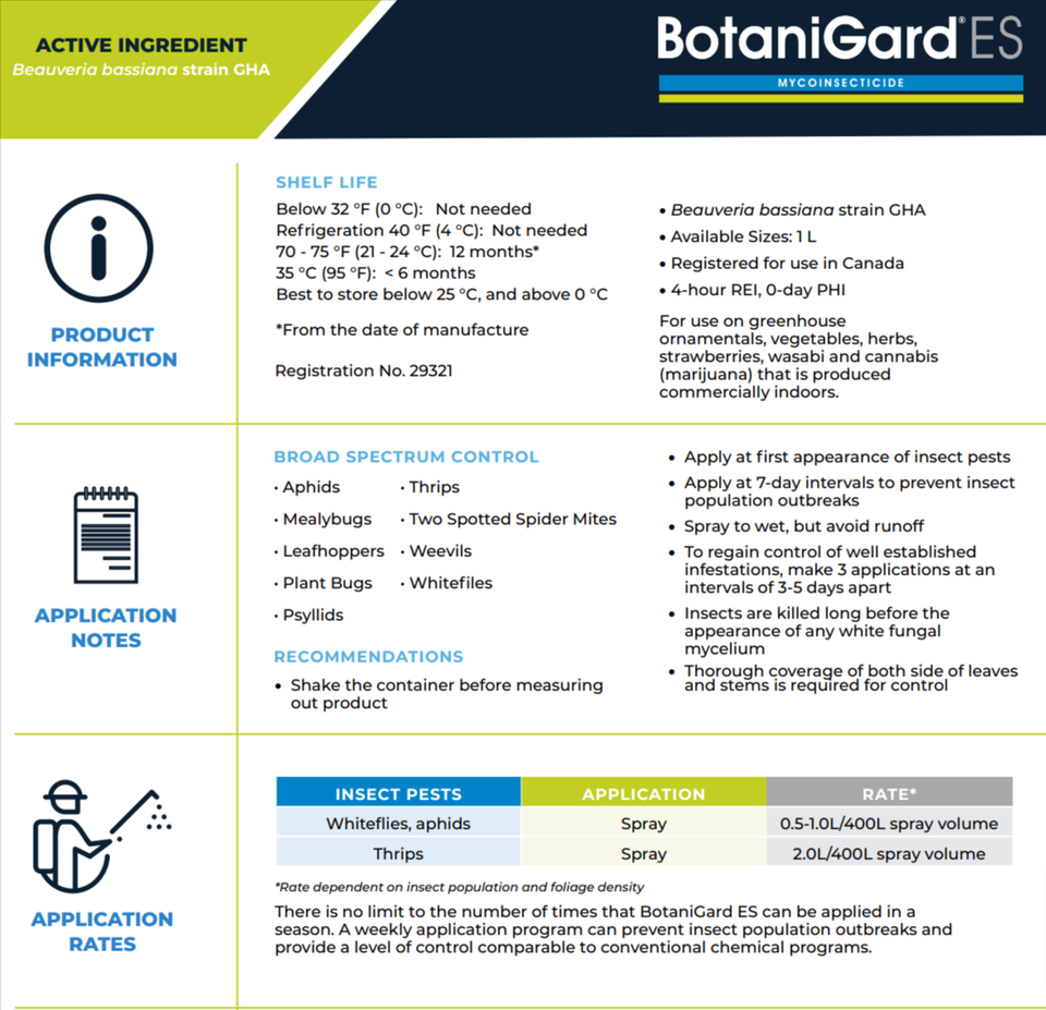 BotaniGard ES MycoInsecticide (Beauveria bassiana) - 1 Quart | eBay