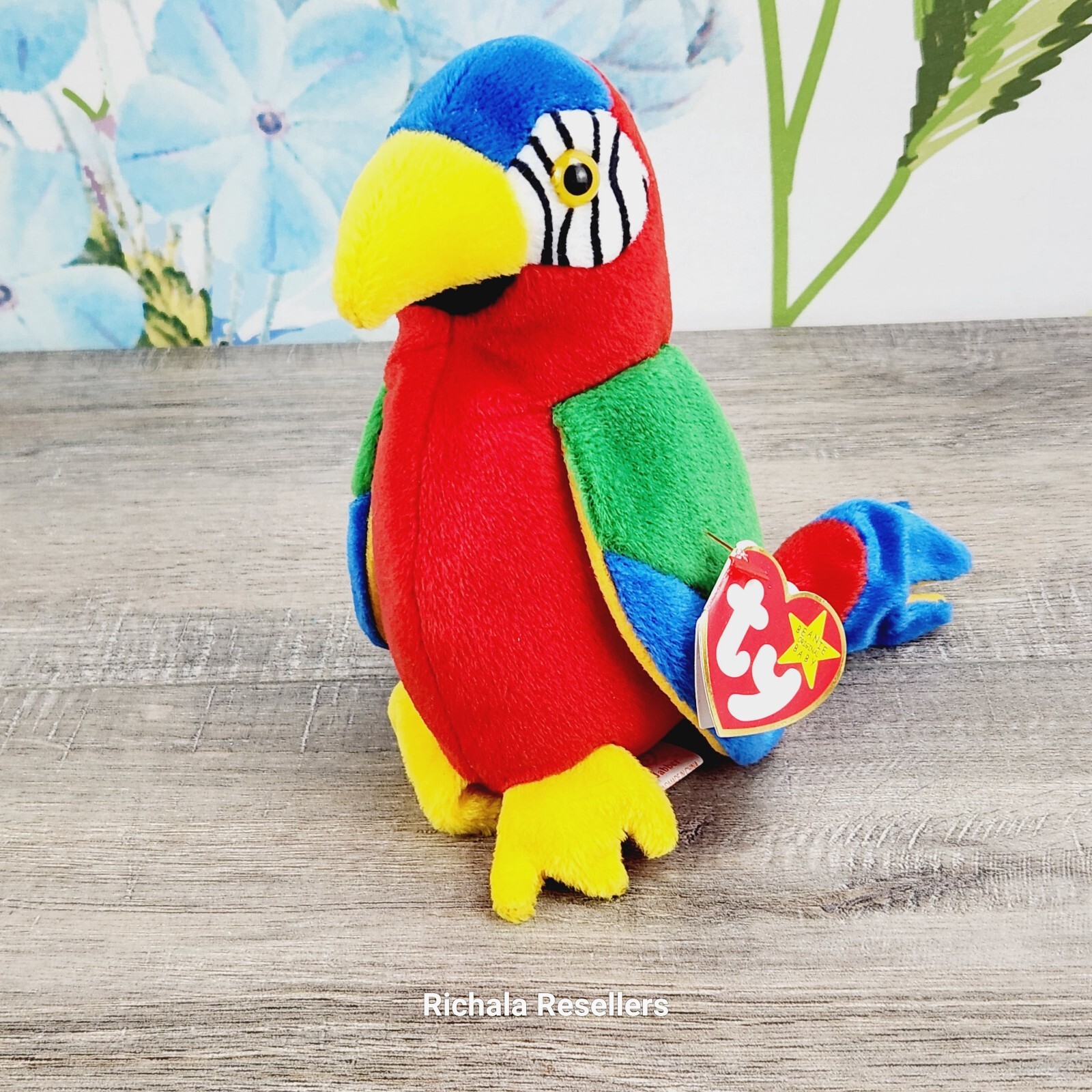 Ty Beanie Babies Jabber The Parrot Plush 6" NWT Birthday 10-10-1997 ...