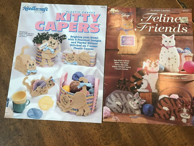 "Kitty Capers" and "Feline Friends" Plastic Canvas Books | eBay