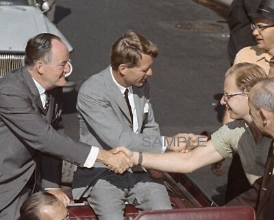 ROBERT F KENNEDY & HUBERT HUMPHREY Campaigning Photo (232-Y) | eBay
