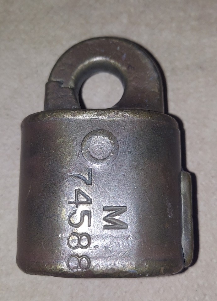 Vintage Brass USPS Reg'd Mail Lock Postal Rotary Padlock NO KEY M-74588 ...