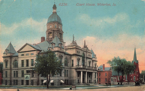 COURT HOUSE BUILDING POSTCARD WATERLOO IA IOWA 1910 | eBay
