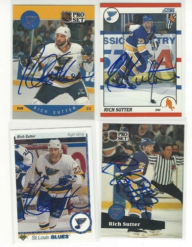 1991-92 Pro Set #217 Rich Sutter Signed Hockey Card St Louis Blues | eBay