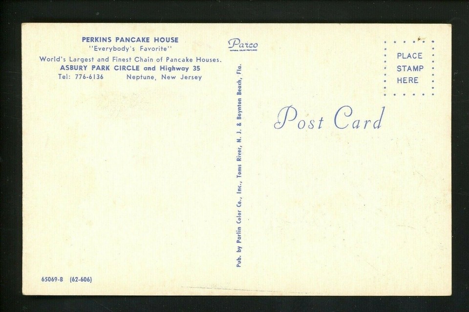 Restaurant postcard New Jersey NJ Neptune Perkins Pancake House cars ...
