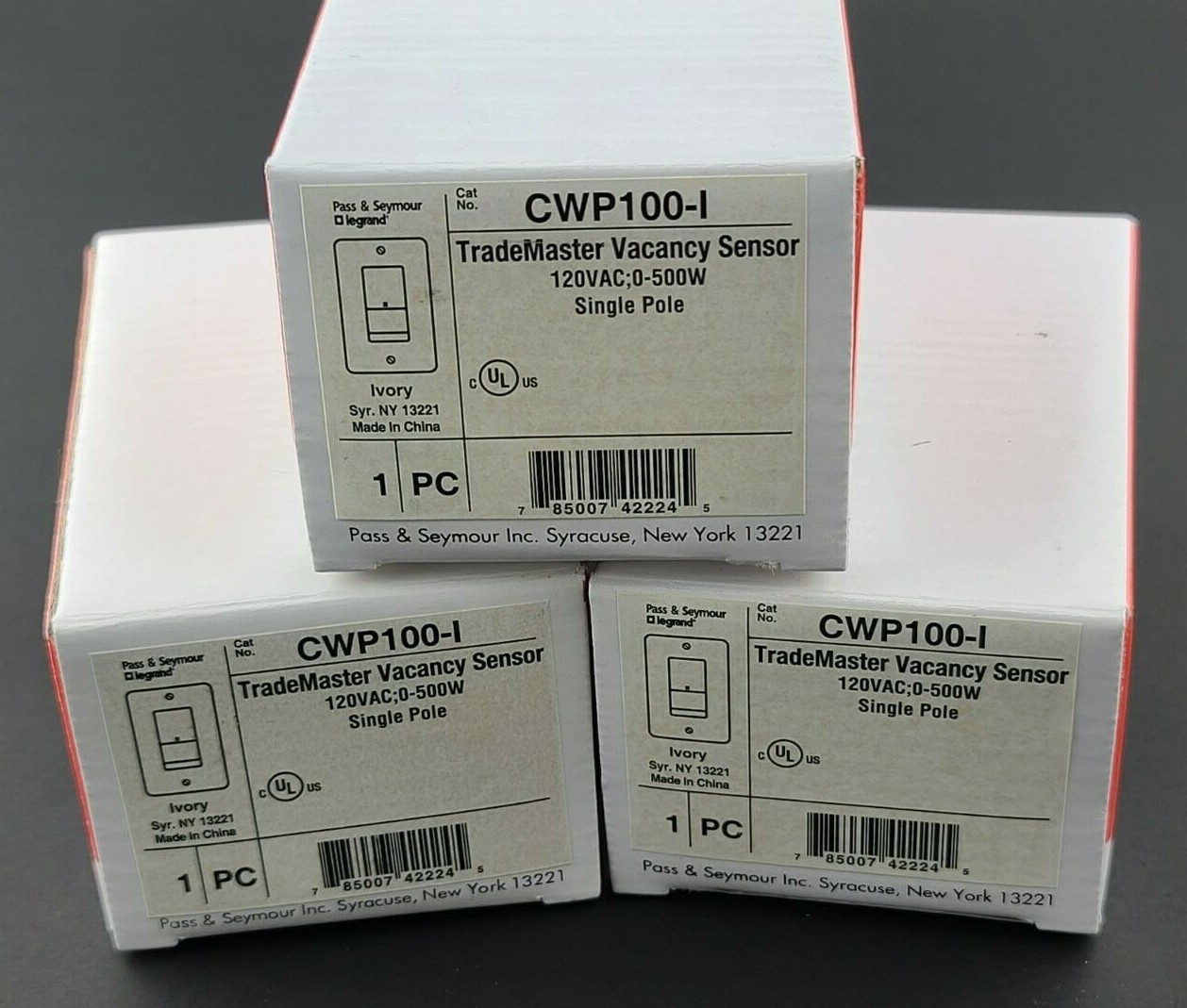 NEW Legrand CWP100-I TradeMaster Vacancy Sensor,120VAC, 0-500W, Ivory ...