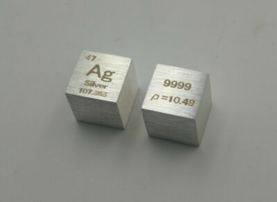 10mm Metal silver Cube 99.99% Pure Ag Density Cube Specimen Element ...