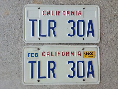 Vintage Pair "TLR 30A" License Plates California Automotive Collect ...