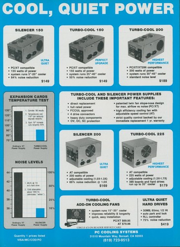 1987 PC Cooling Systems Cool Quiet Power Silencer Turbo-Cool Noise ...