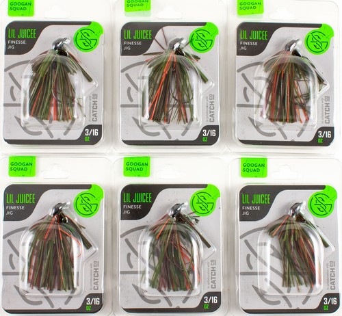 (LOT OF 6) GOOGAN SQUAD LIL JUICEE FINESSE JIG 4/0 3/16OZ ROTTEN ...