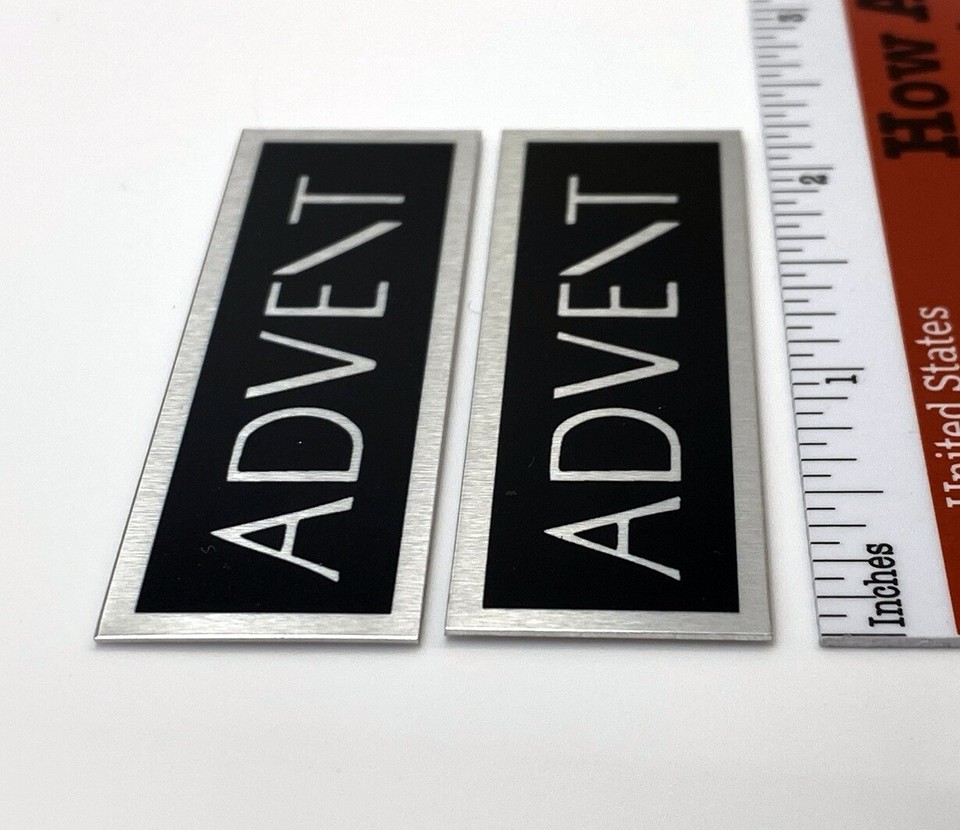 Advent Speaker Badge Logo Emblem Pair Custom Made Aluminum | eBay