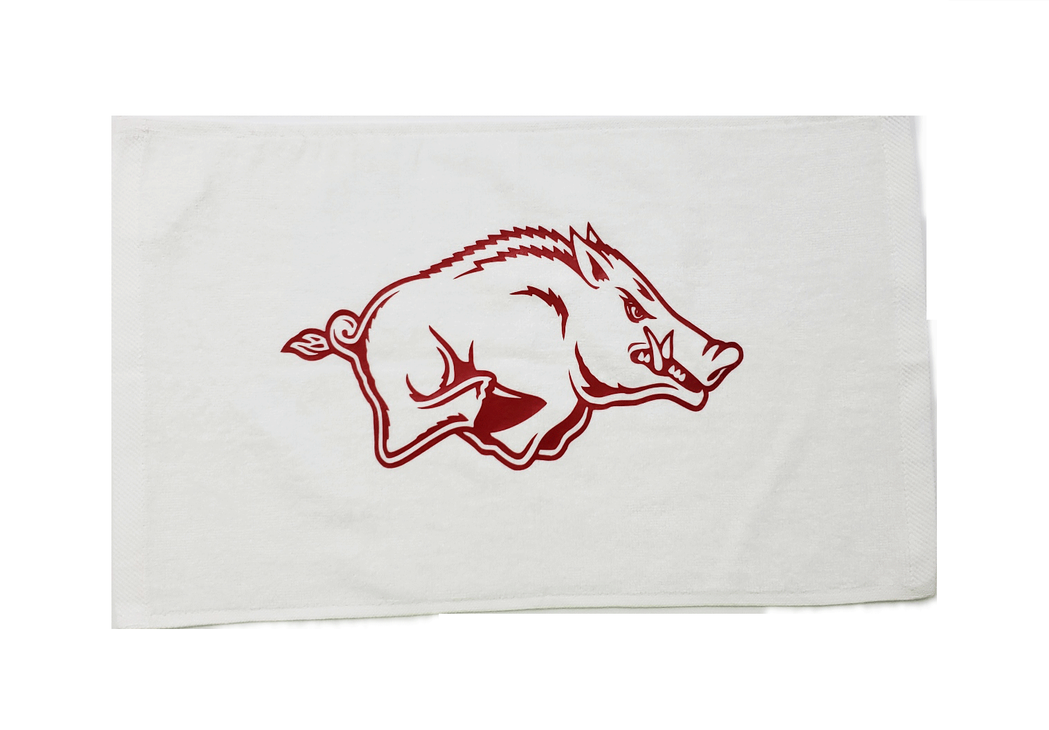 Arkansas Razorbacks White Rally Towel Red Vinyl Logo 11" x 18" 100% ...