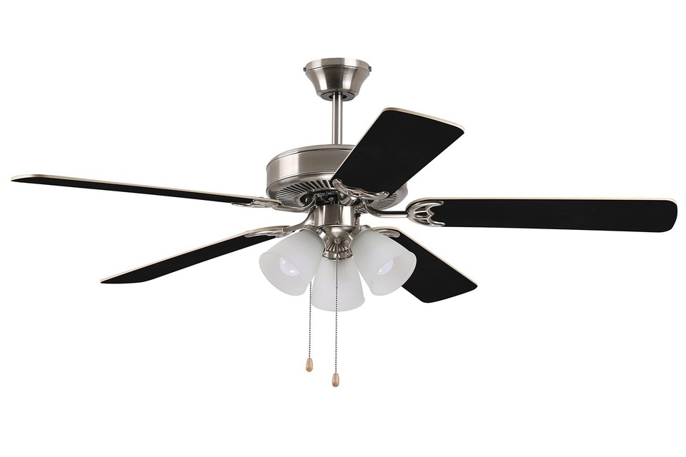 - 52" Tri-Mount Satin Nickel LED Ceiling Fan with 3 lights - ELC52SN5L3 ...