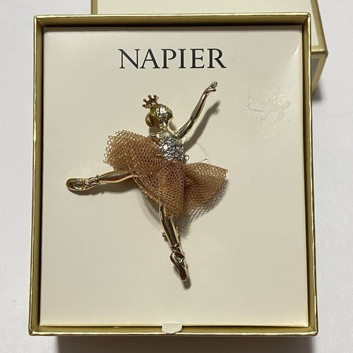 Napier Two Tone Ballerina Pin Brooch Nutcracker Tutu 642447778090| eBay