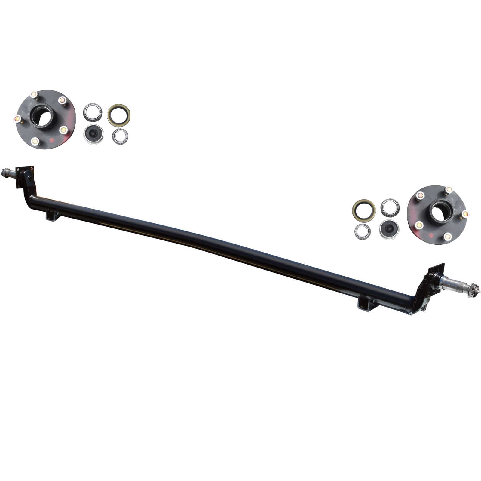 3500# Custom 54" Axle Beam 4" Drop 2.4" Tube 5x5 Hubs Trailer Axle w ...