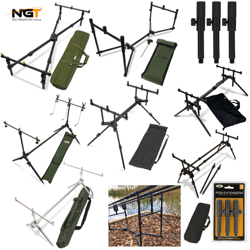 CARP FISHING ROD PODS NGT FULL RANGE FOR 2 OR 3 ROD SET UPS CARP TACKLE ...