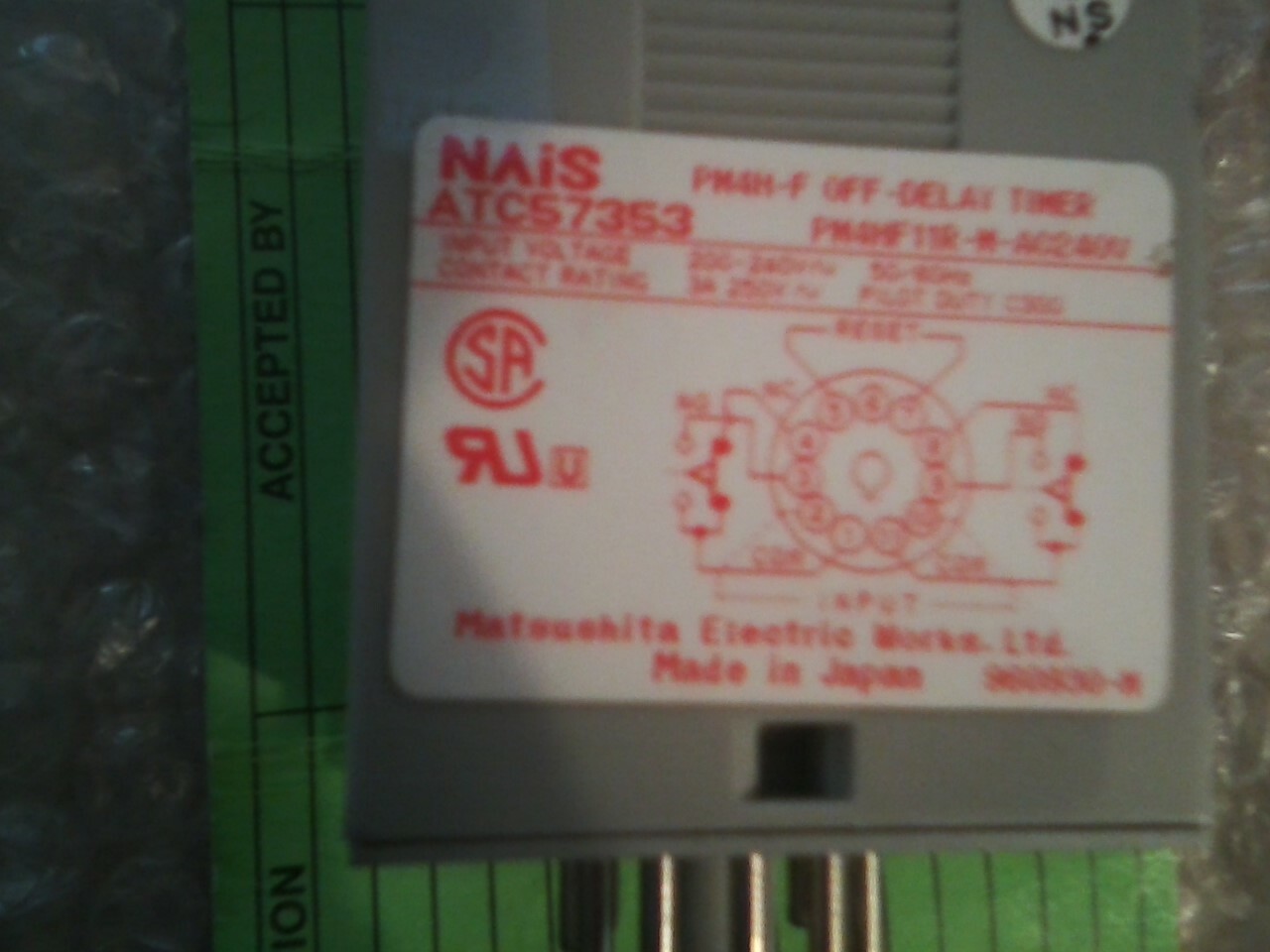 *NEW NAIS PM4HF11R-M-AC240V 200/240VAC OFF DELAY OCTAL TIMER MULTI ...