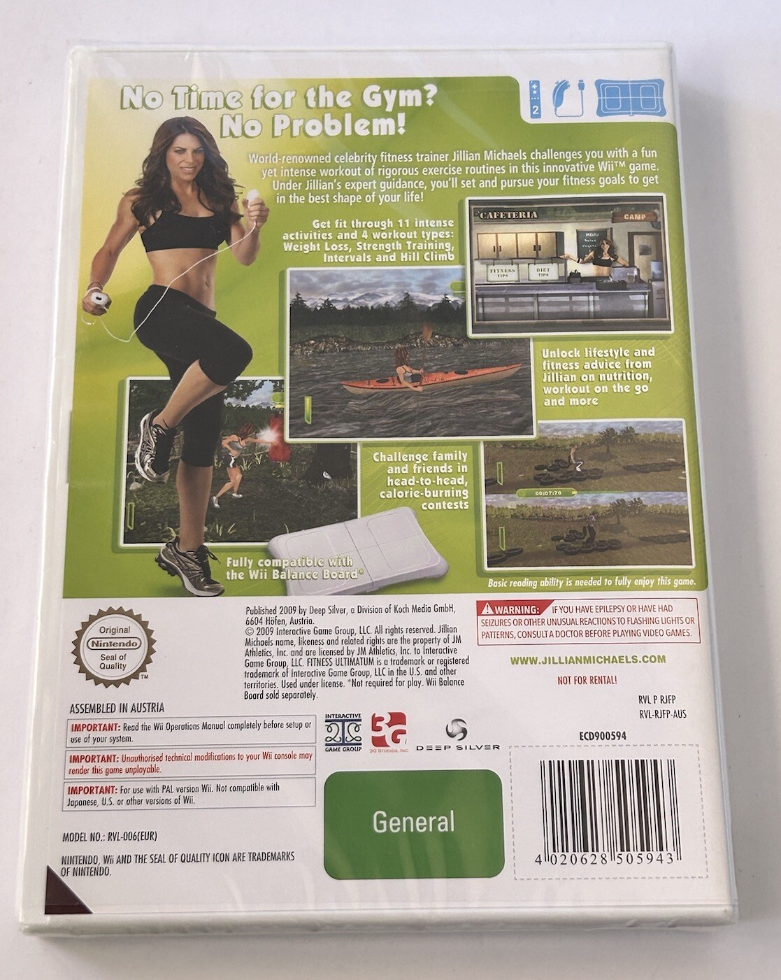 Jillian Michaels Fitness Ultimatum 2009 Nintendo Wii Game Brand NEW ...