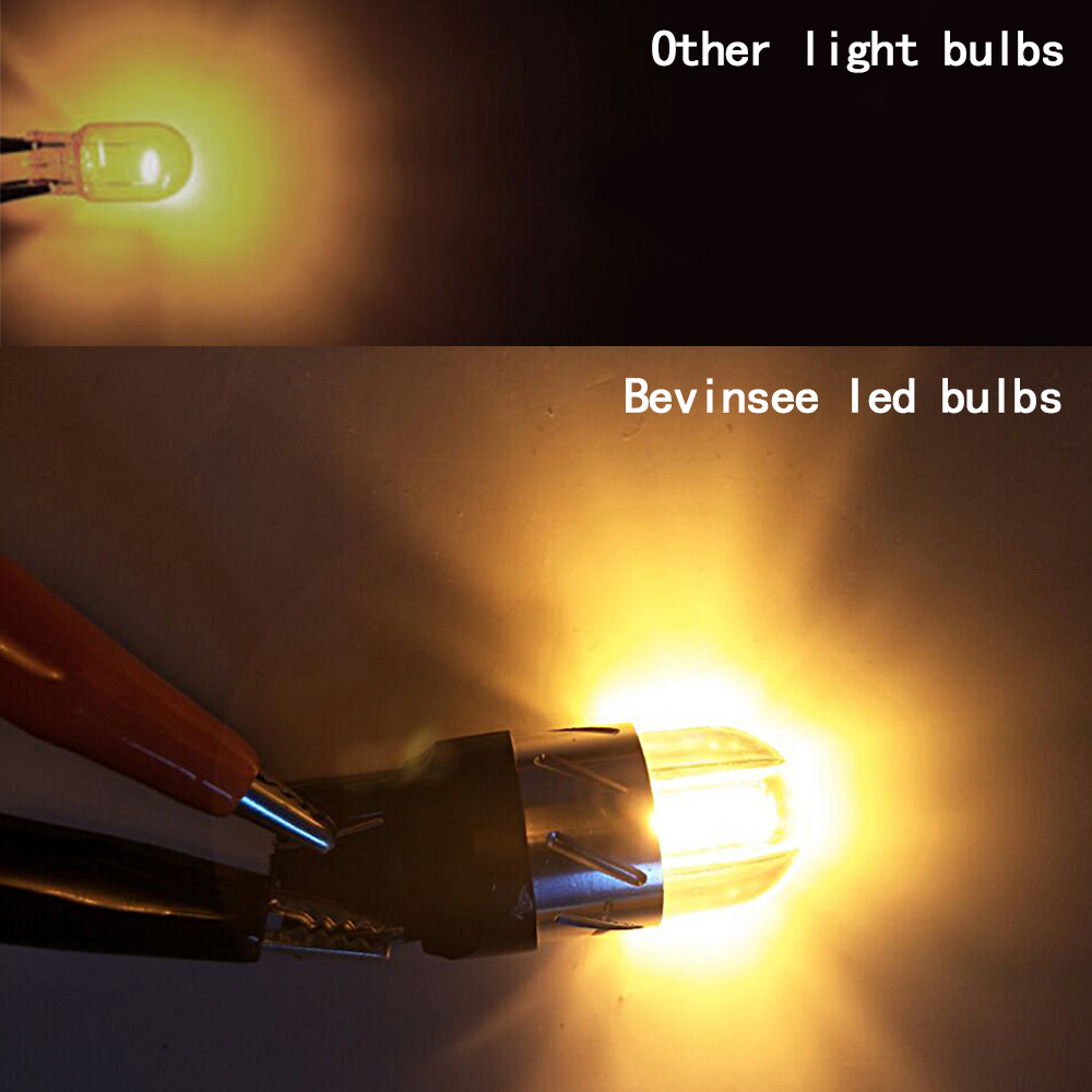 Bevinsee 3000K 3.2W 12V Yellow 1157 LED Bulb Courtesy Parking Tail ...