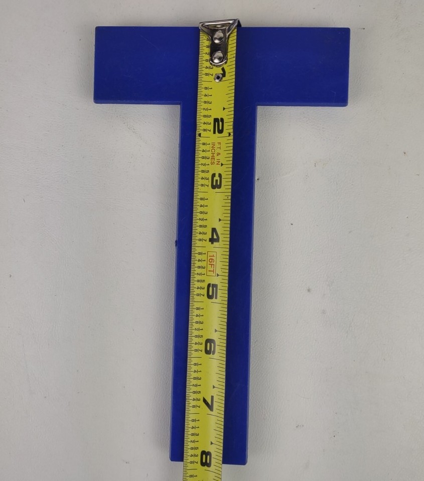 Vintage Marquee Sign Letter “T” Graphic Art Decor Blue 8" Tall Lexan ...