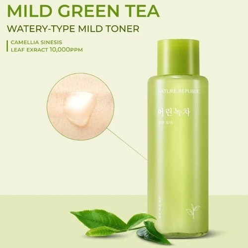 NATURE REPUBLIC Mild Green Tea Toner 155ml Moisturizing Mild Toner Made ...