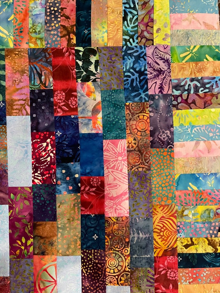 BATIK ~Strips/Piano Border~ Quilt Top 27 1/2" X 28 1/2" Made in NC | eBay