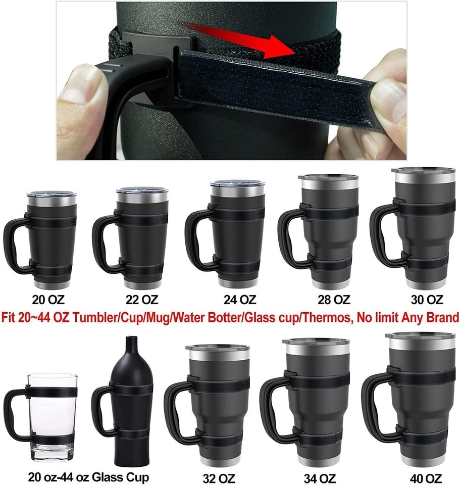 Yoelike Anti-Slip Adjustable Tumbler Handle Fit for Travel Mug 20-40Oz ...