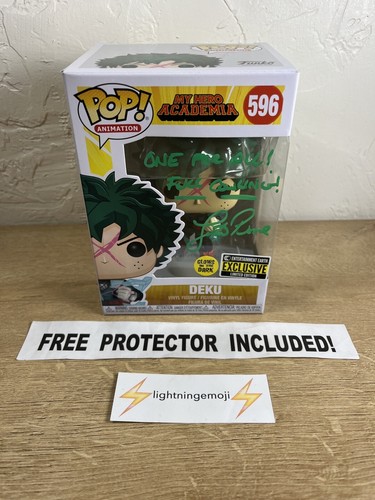 🔥 Deku Glow Funko Pop #596 My Hero Academia MHA COA Signed Autograph ...