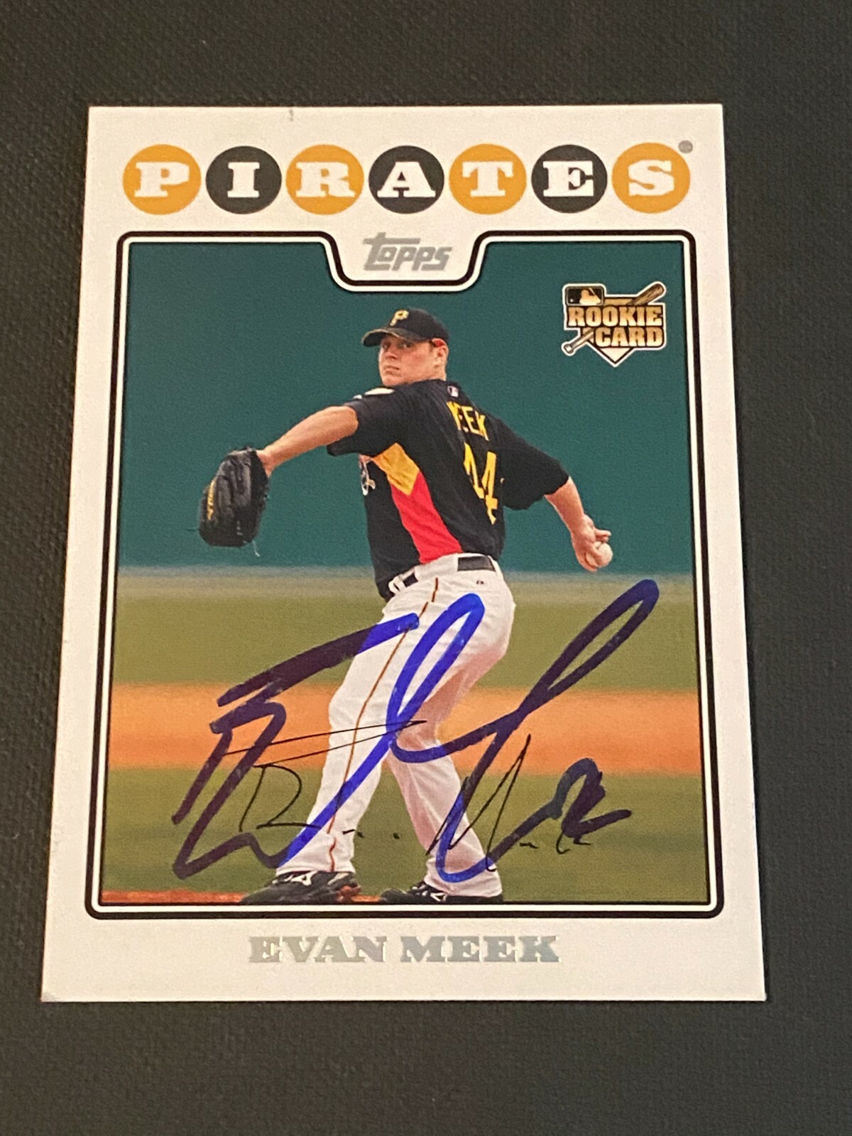 Evan Meek Signed 2008 Topps Card Auto Pittsburgh Pirates Autograph ...