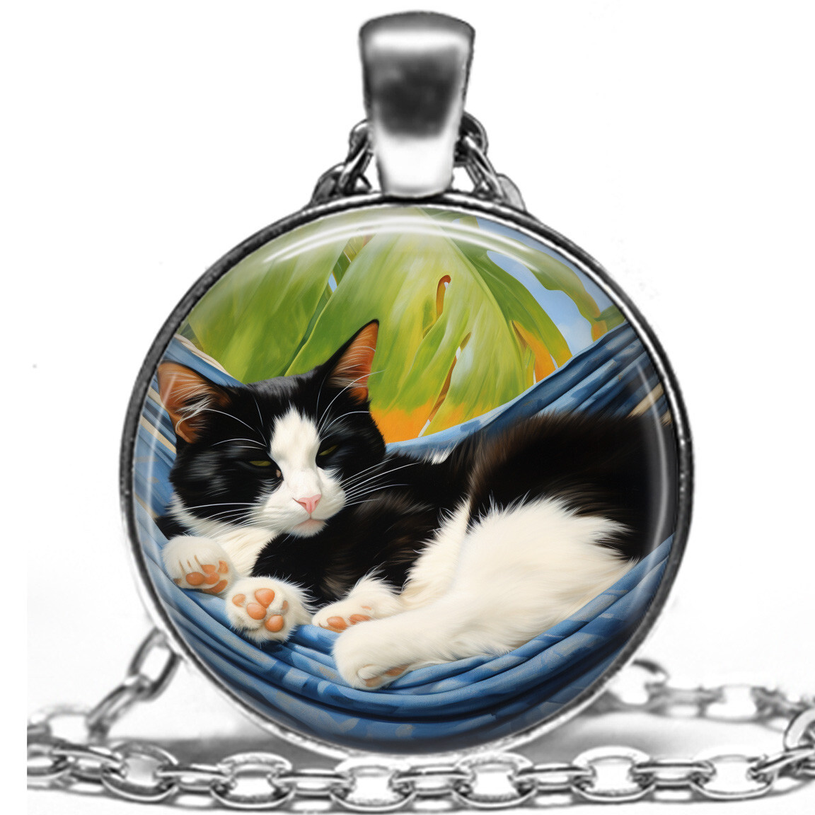 Vacay Cat Art Print Hammock Kitty Black & White Tuxedo Cat Mom Gift ...
