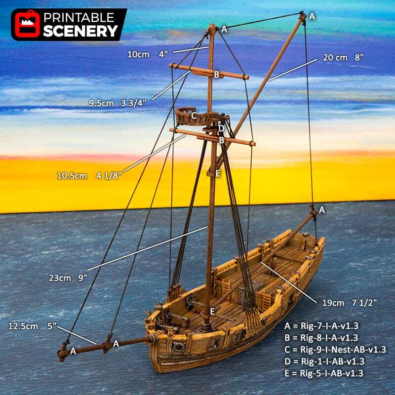 Sloop - Pirate Ship - Tabletop Terrain Miniature Terrain Wargaming | eBay