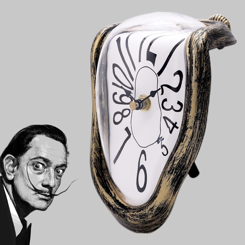 Lafocuse Silent Melting Clock Antique Gold, Salvador Dali Watch Melted ...