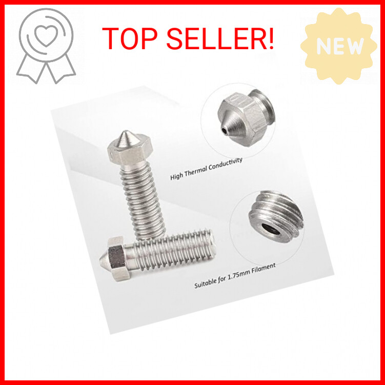 DIANN 10pcs V6 Volcano Nozzles 3D Stainless Steel Volcano Nozzle M6 ...