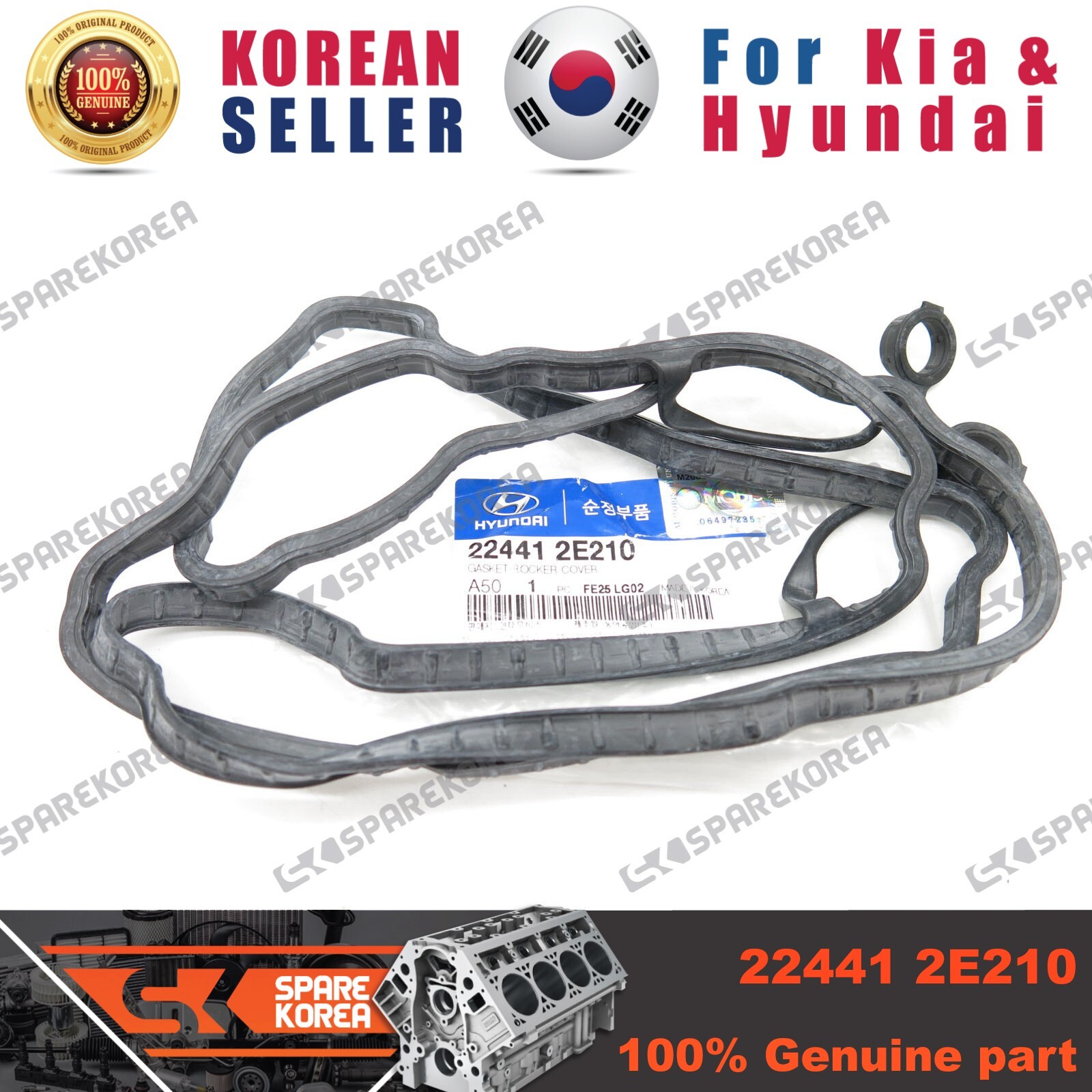 Genuine/OEM 224412E210 GASKET-ROCKER COVER for Hyundai i30 15 | eBay