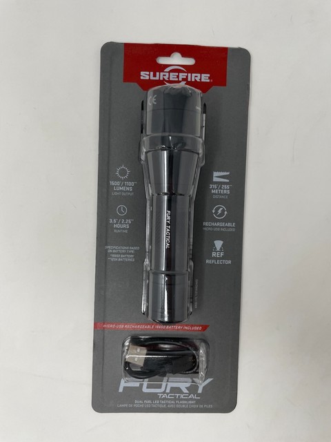 SureFire Fury Intellibeam Dual Fuel 1500 Lumens Tactical Flashlight for ...