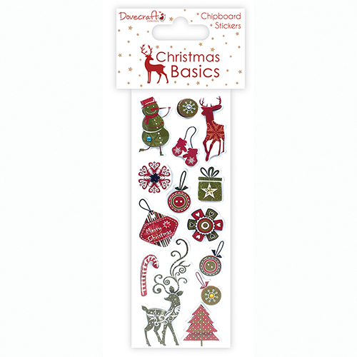 CHRISTMAS BASIC CHIPBOARD STICKER EMBELLISHMENTS FOR CARDS AND CRAFTS ...