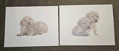 (2) John Weiss Rebel and Soda Labrador Retriever Hand Signed LE ...