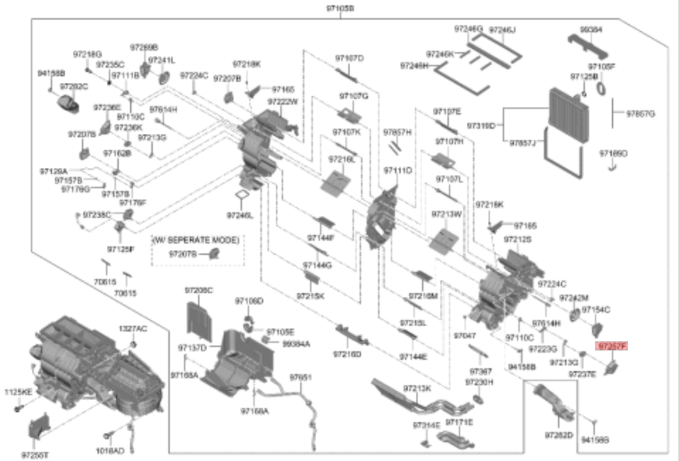 OEM 97159-C1050 ACTUATOR-TEMP Right Psgr Side Ems for Genesis G80 RG3 ...