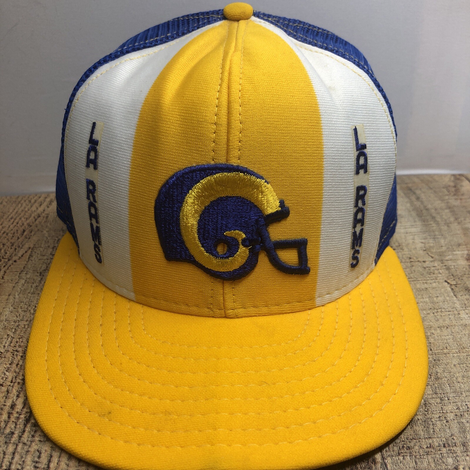 Los Angeles Rams Vintage Trucker's Hat AJD Lucky Stripes L - LA Rams ...