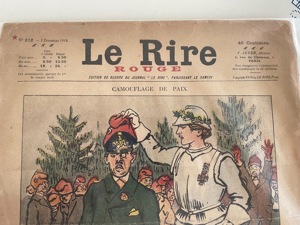 1918 DECEMBER 7- LE RIRE MAGAZINE - ISSUE #212 -WWl, ILLUSTRATED ...