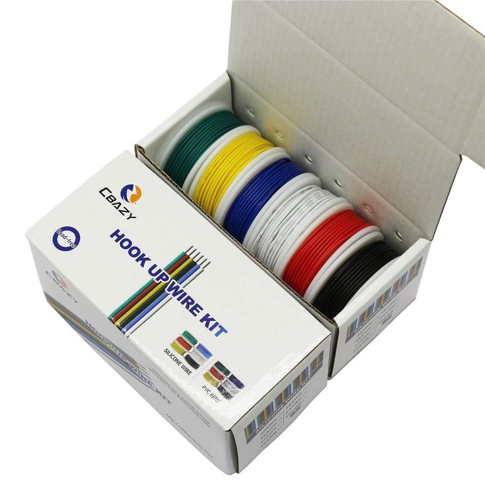 Hook up Wire Kit (Stranded Wire Kit) 18 Gauge 6 Colors 16.4 feet Each ...