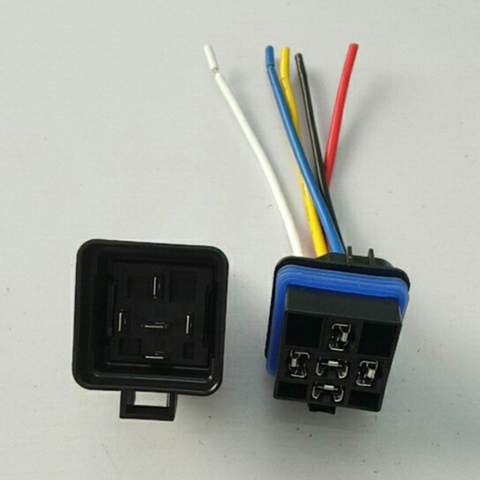 12V 40A 5 Pin Waterproof Relay Socket Base Holder with Wire Auto ...