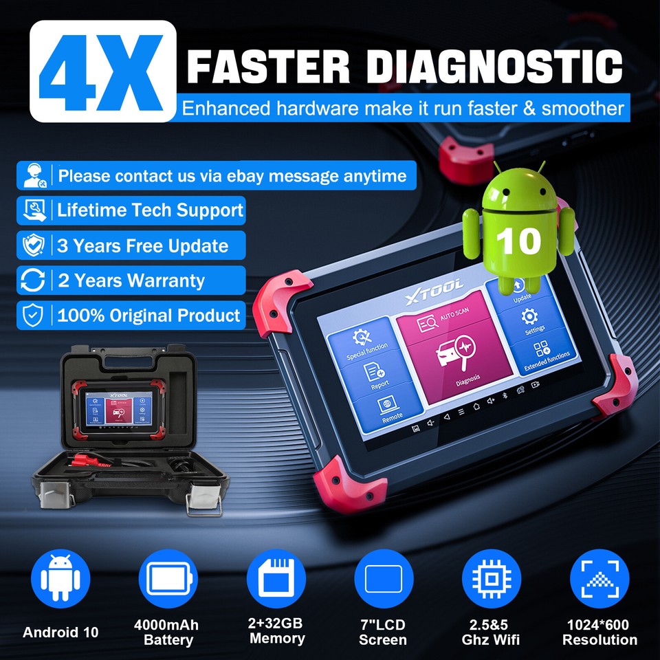 2024 Newest XTOOL D7 Bi-directional Auto Car Full System Diagnostic ...